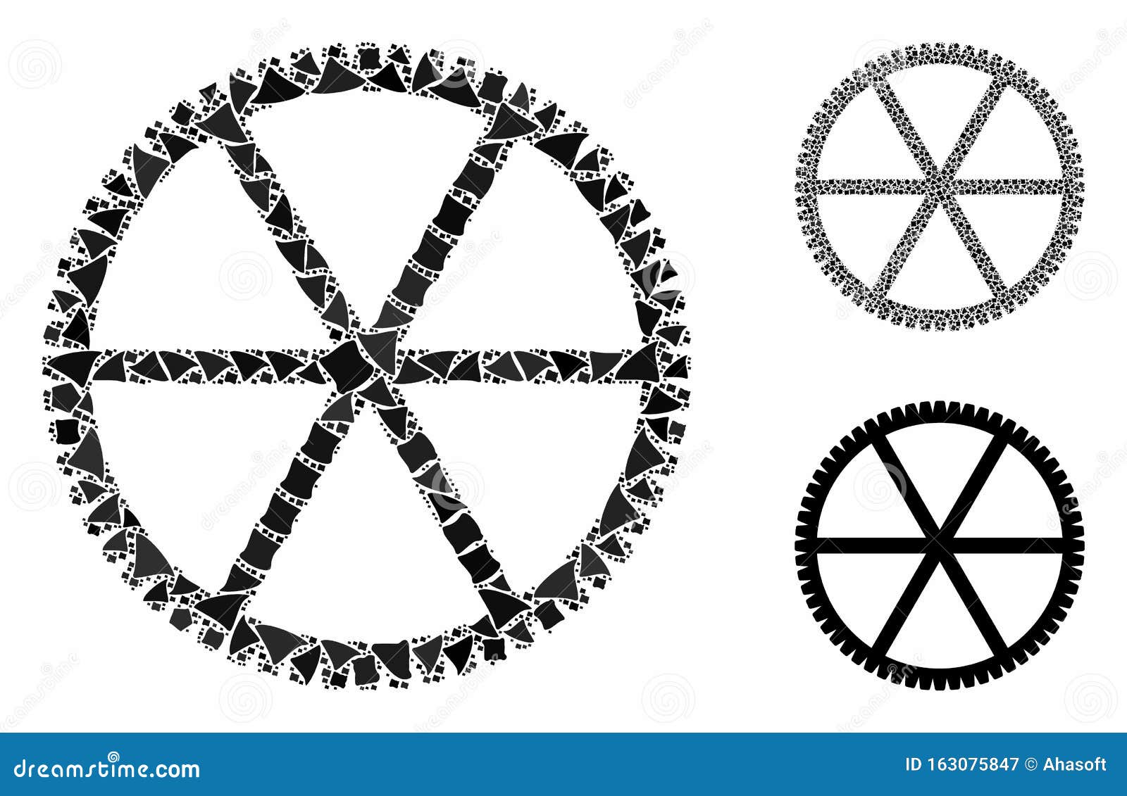 Clock Gear Composition Icon of Tuberous Parts Stock Illustration ...