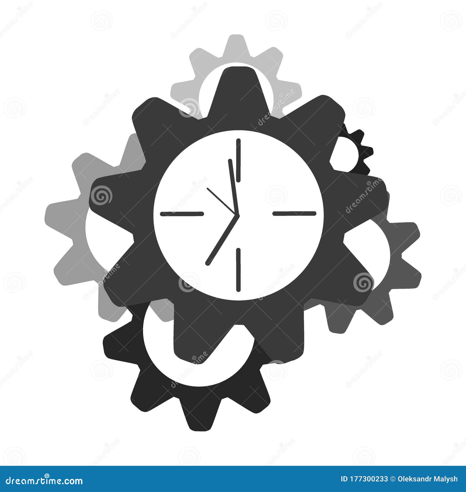 Clock Gear Icon. Business Vector Design Set Stock Vector - Illustration ...