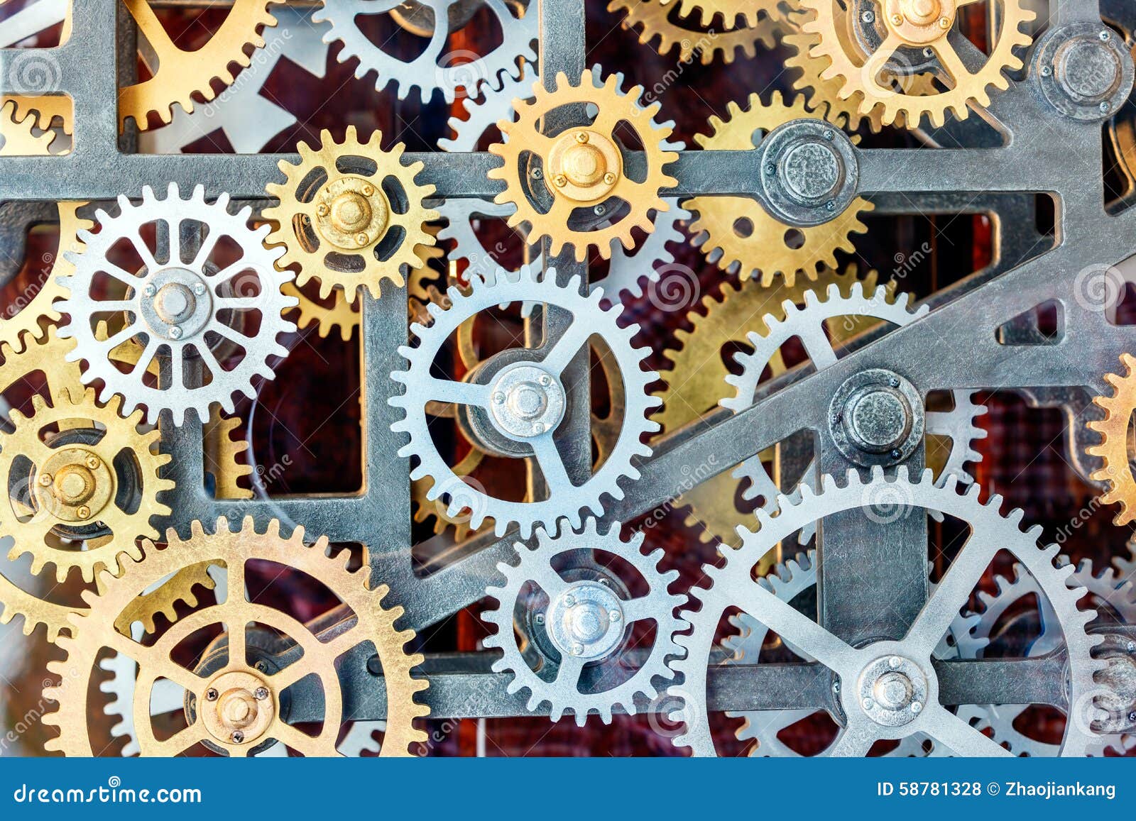 Clock gear set Close up stock photo. Image of object - 58781328