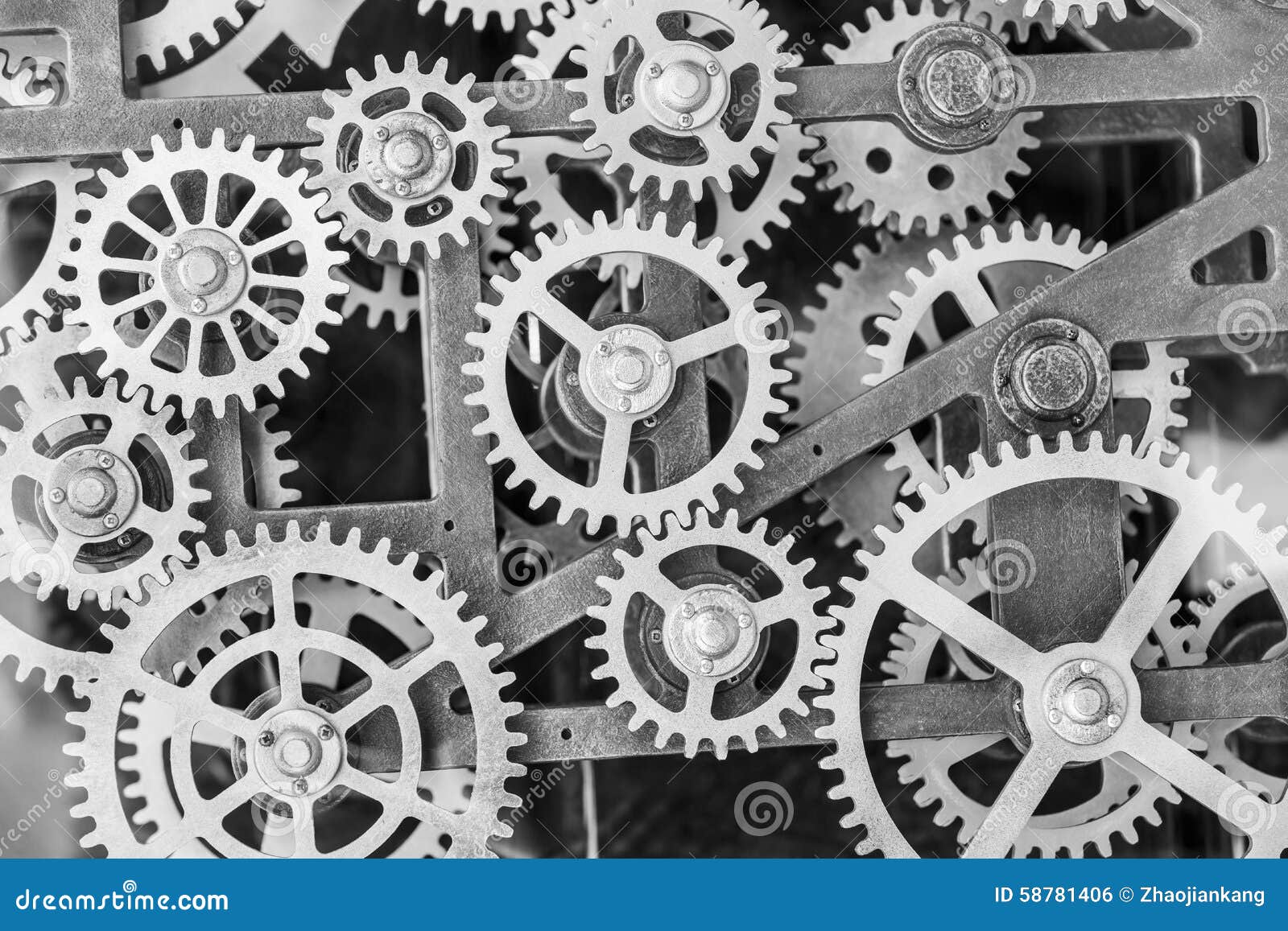 Clock gear set Close up stock photo. Image of cogwheel - 58781406