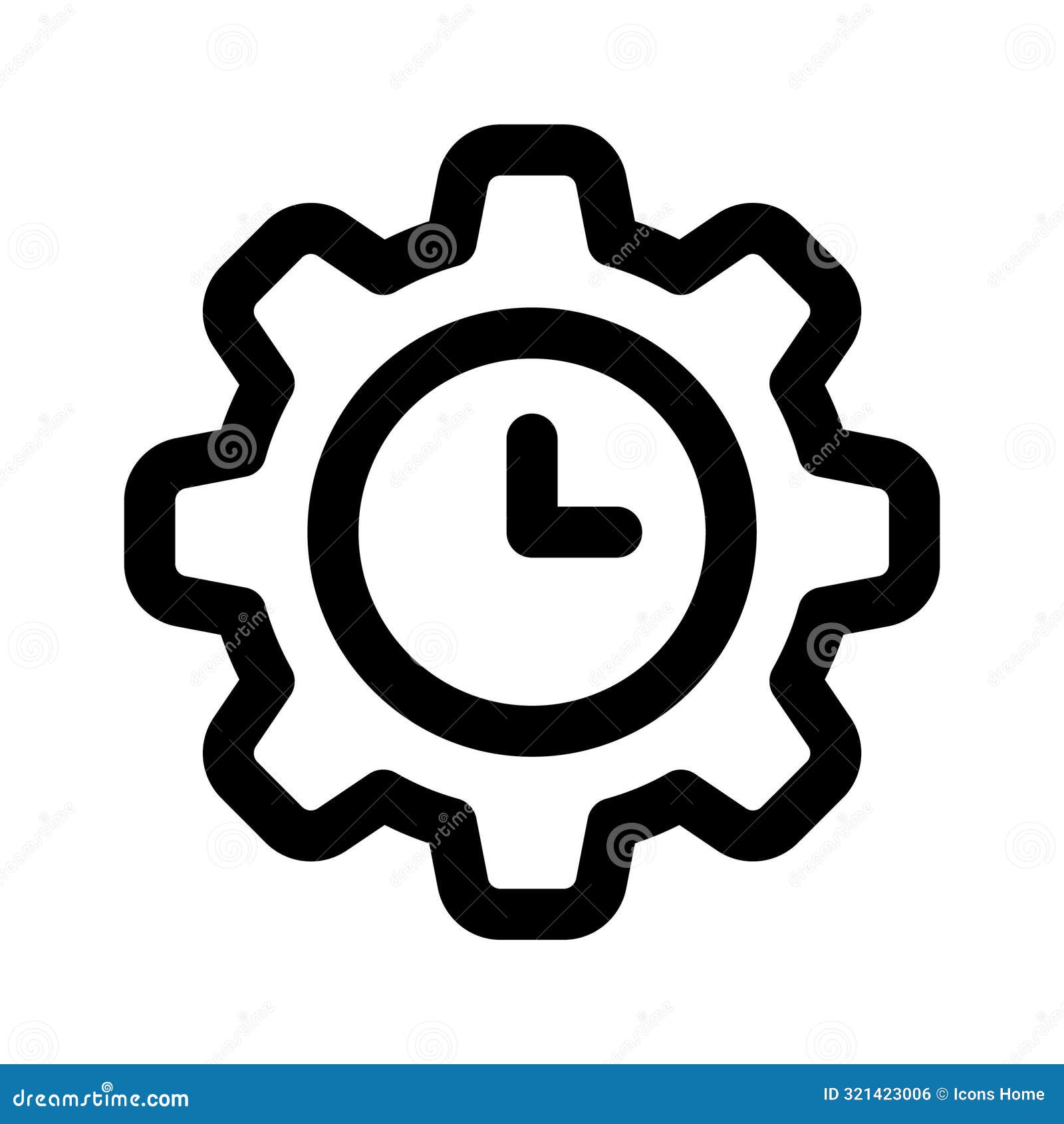 Clock with Gear Showing Concept Vector of Time Management, High Quality ...