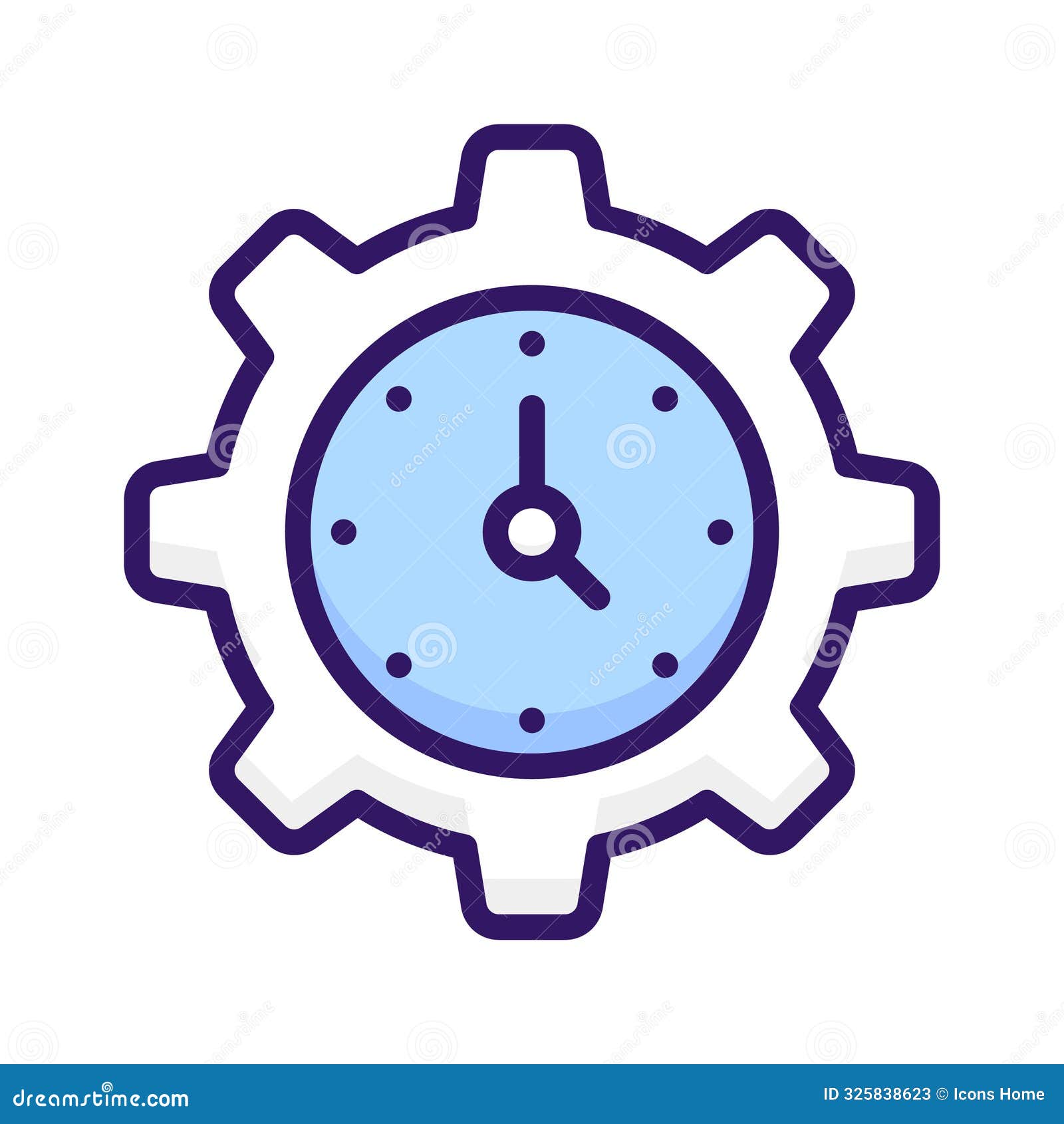 Clock with Gear Showing Concept Vector of Time Management, High Quality ...