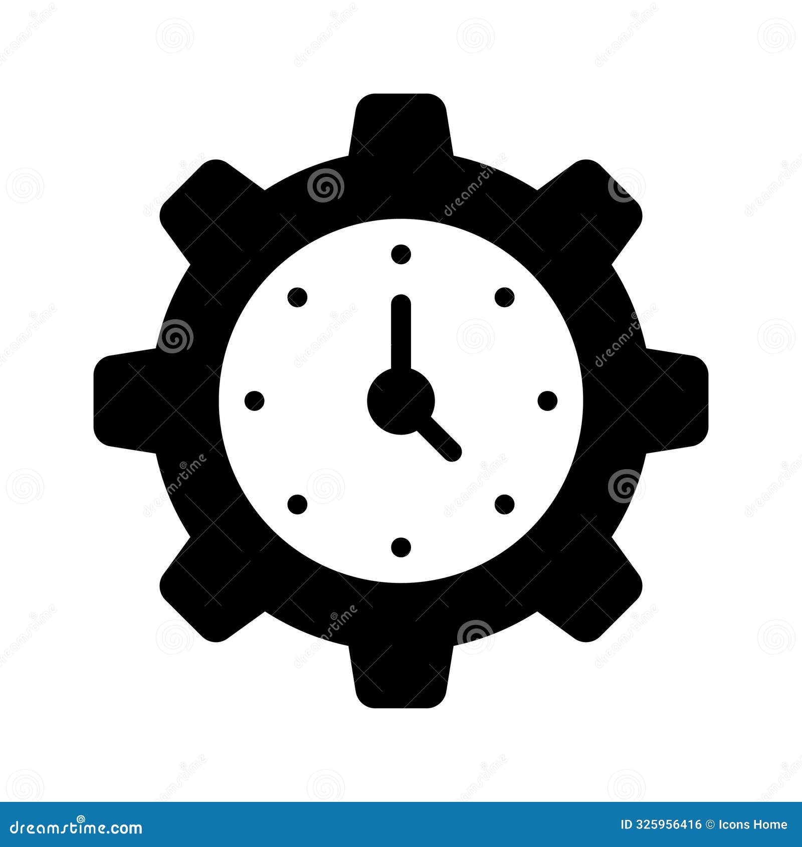 Clock with Gear Showing Concept Vector of Time Management, High Quality ...
