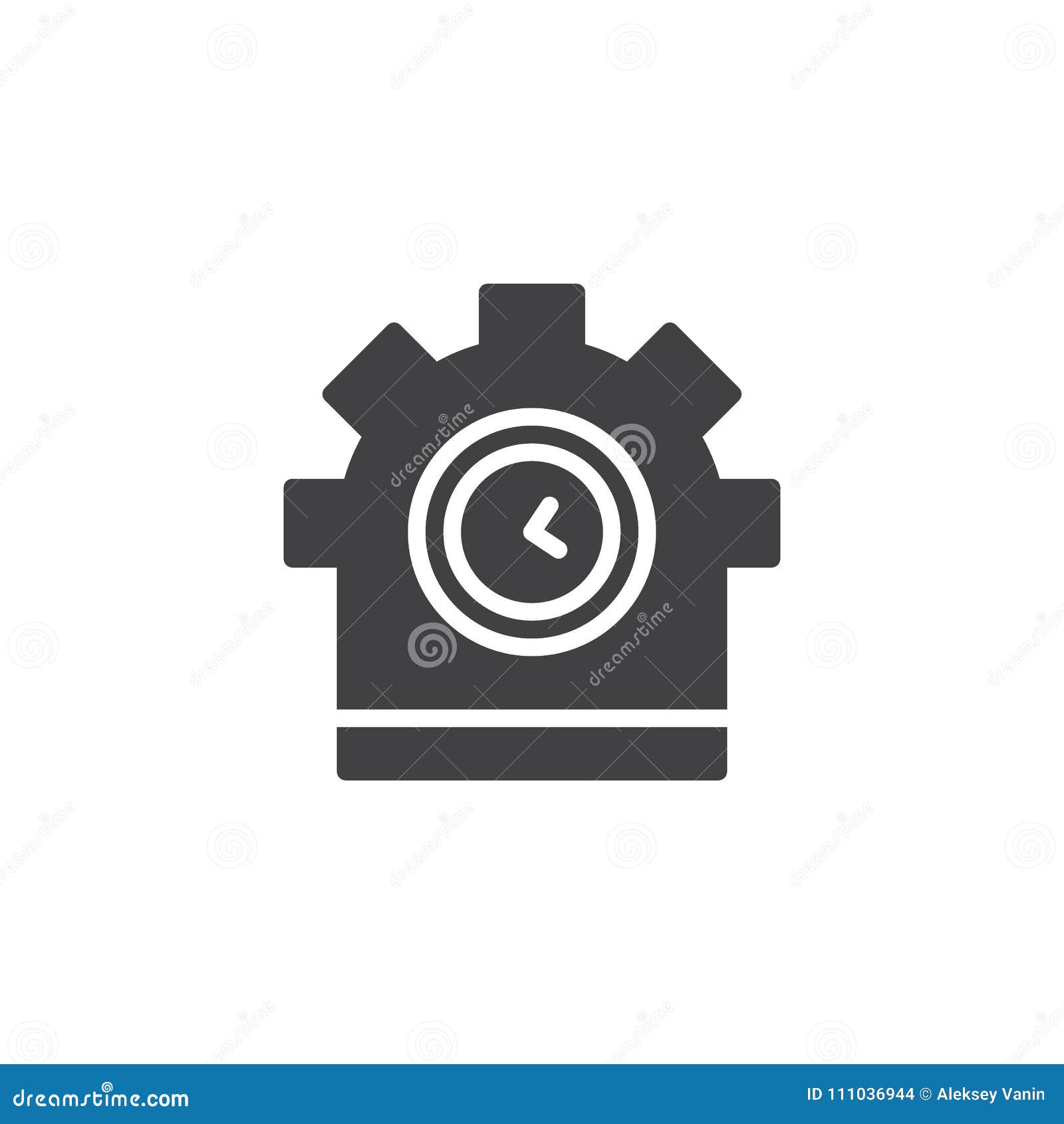 Clock gear vector icon stock vector. Illustration of logo - 111036944