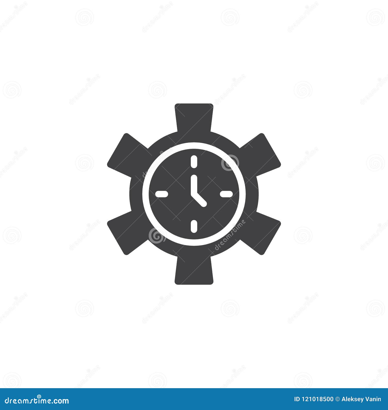 Clock and gear vector icon stock vector. Illustration of perfect ...