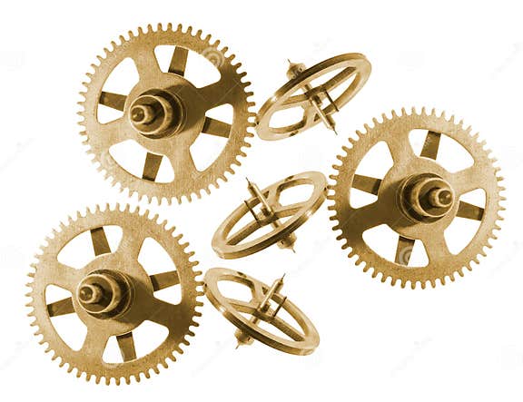 Clock Gear Wheels stock image. Image of mechanism, white - 9444223