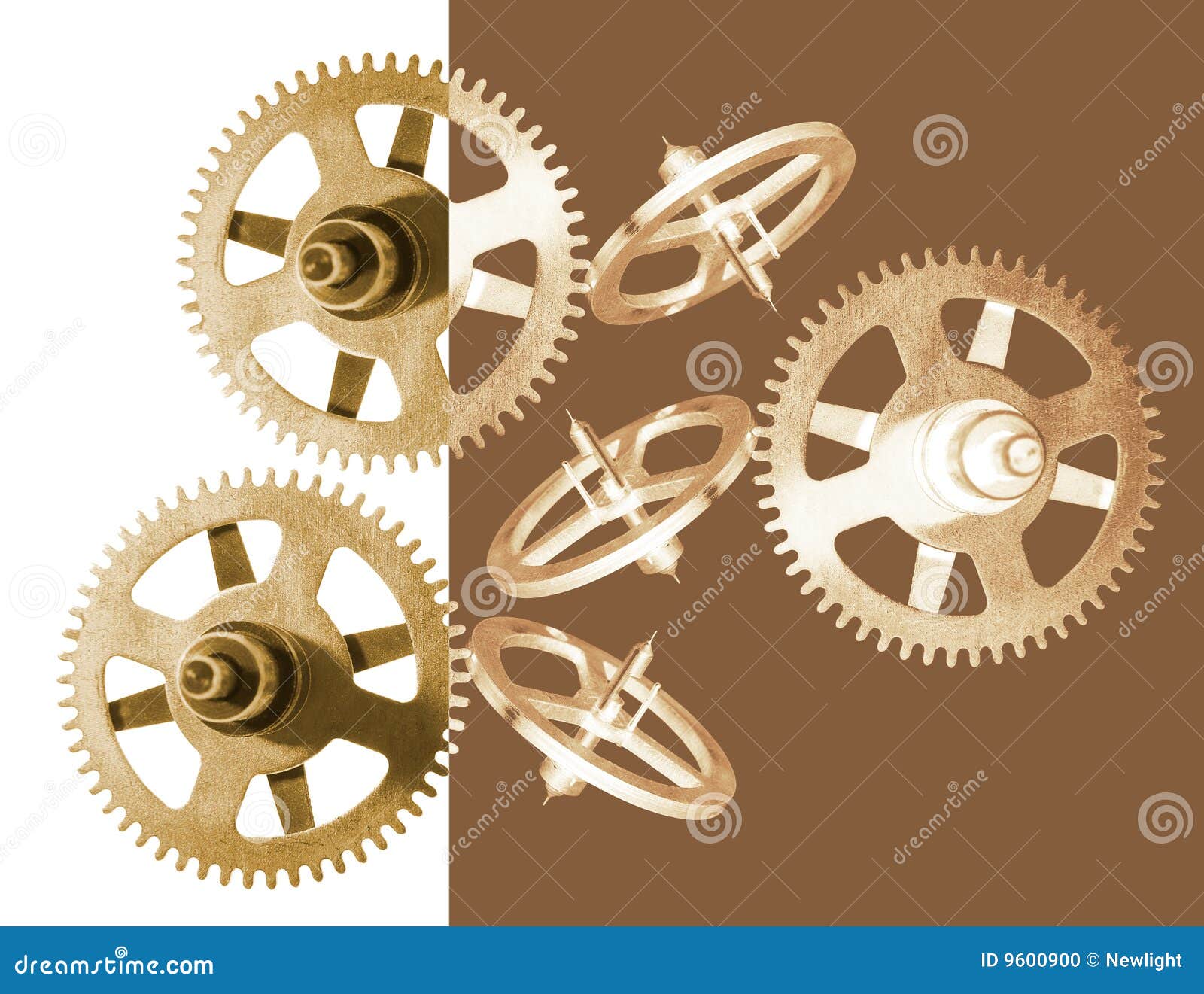 Clock Gear Icons. Black And White. Vector Time Symbols. Mechanical ...