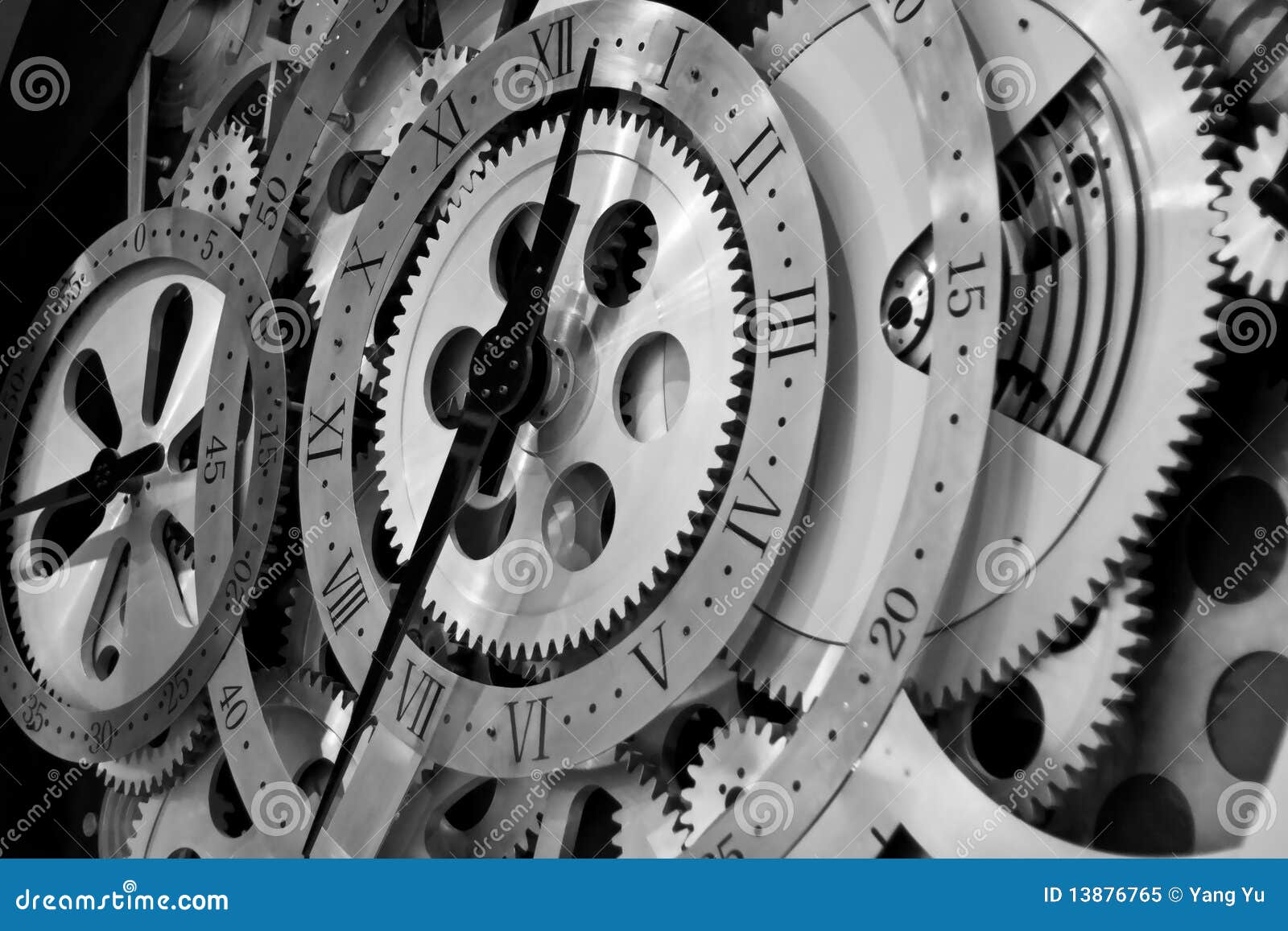 Clock Gears Black And White