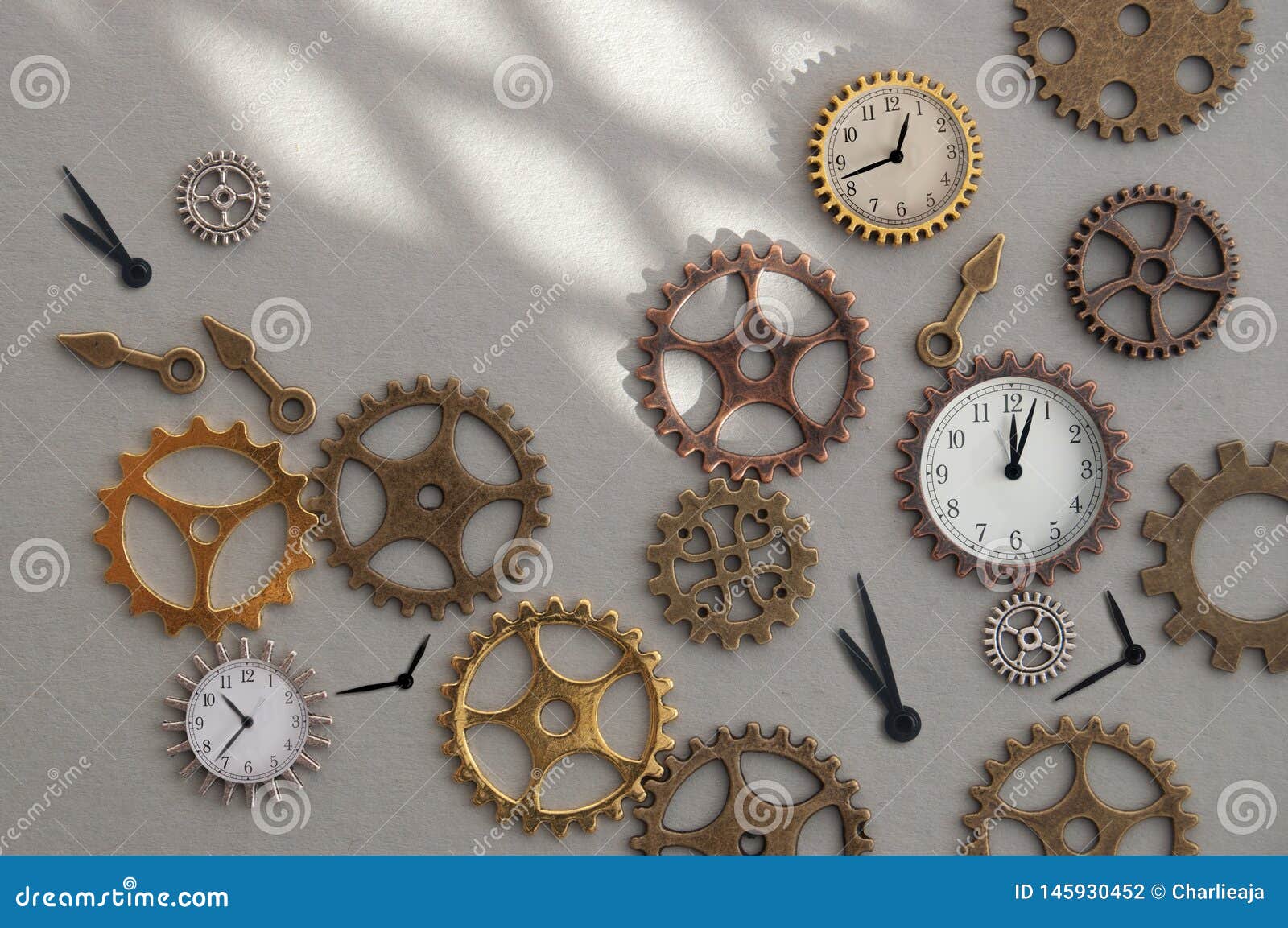 Clock gears and cogs stock photo. Image of steampunk - 145930452