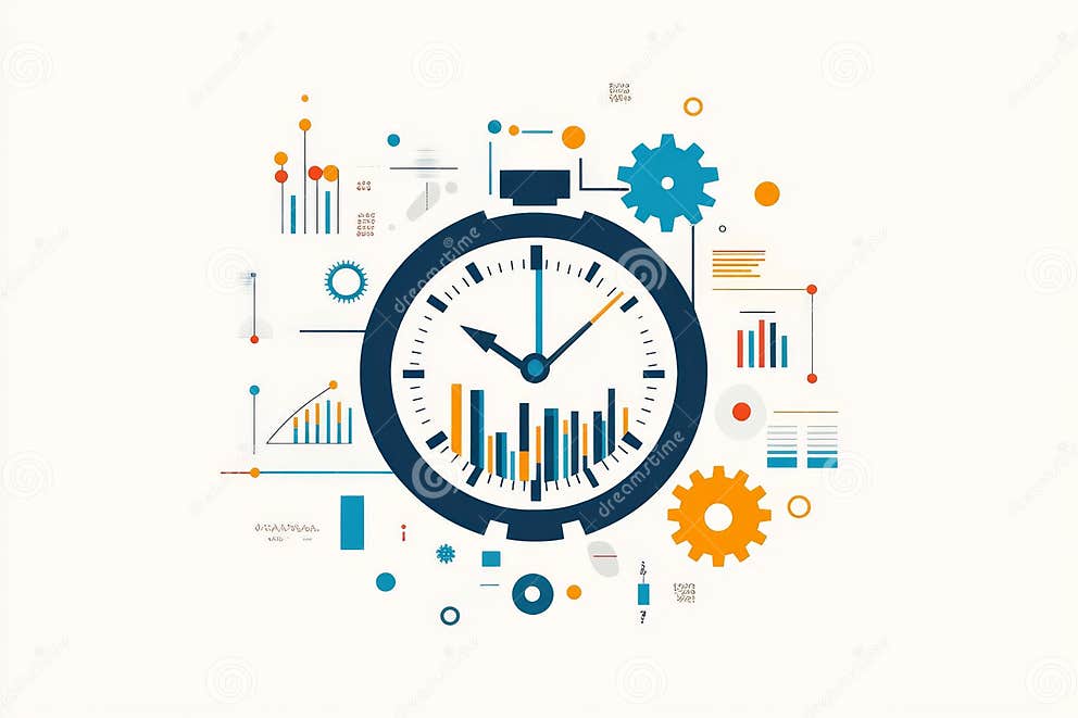 Data-Driven Timepiece: Visualization Clockwork Stock Illustration ...