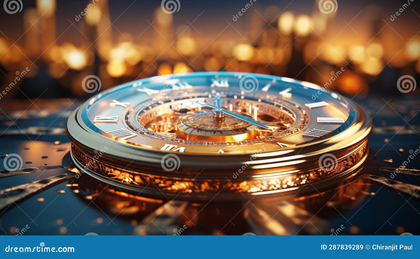 Clock Glowing at Midnight Time Up Stock Image - Image of decoration ...