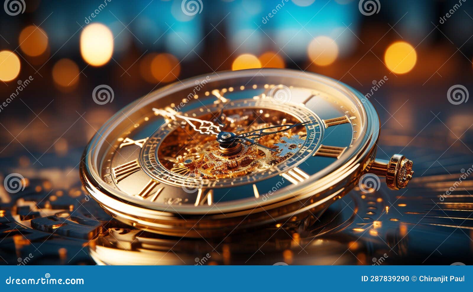 Clock Glowing at Midnight Time Up Stock Photo - Image of light, glow ...