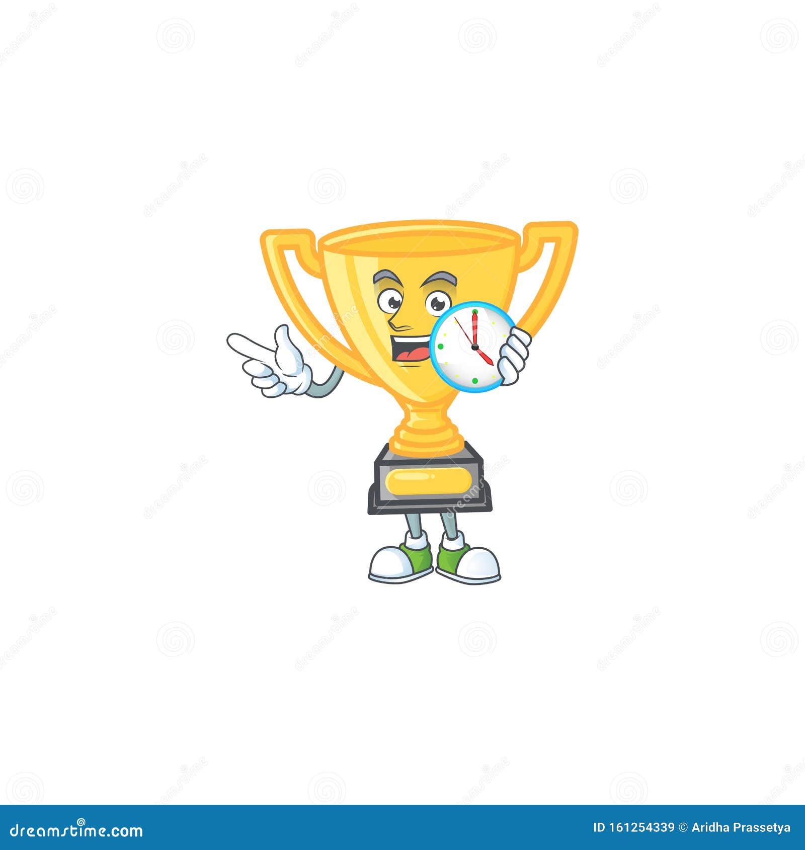 With Clock Gold Trophy for Victory Achievement Award Stock Vector ...
