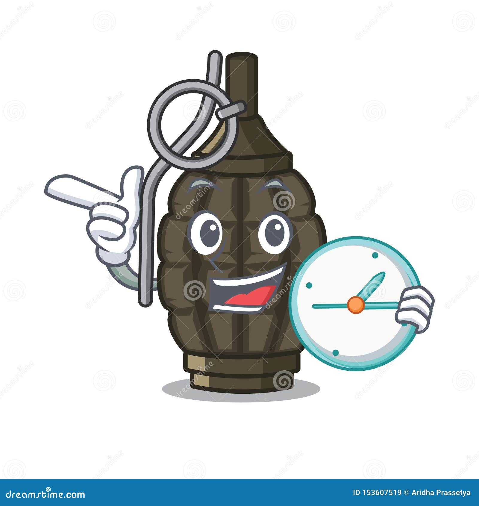 With Clock Grenade in the a Mascot Shape Stock Vector - Illustration of ...