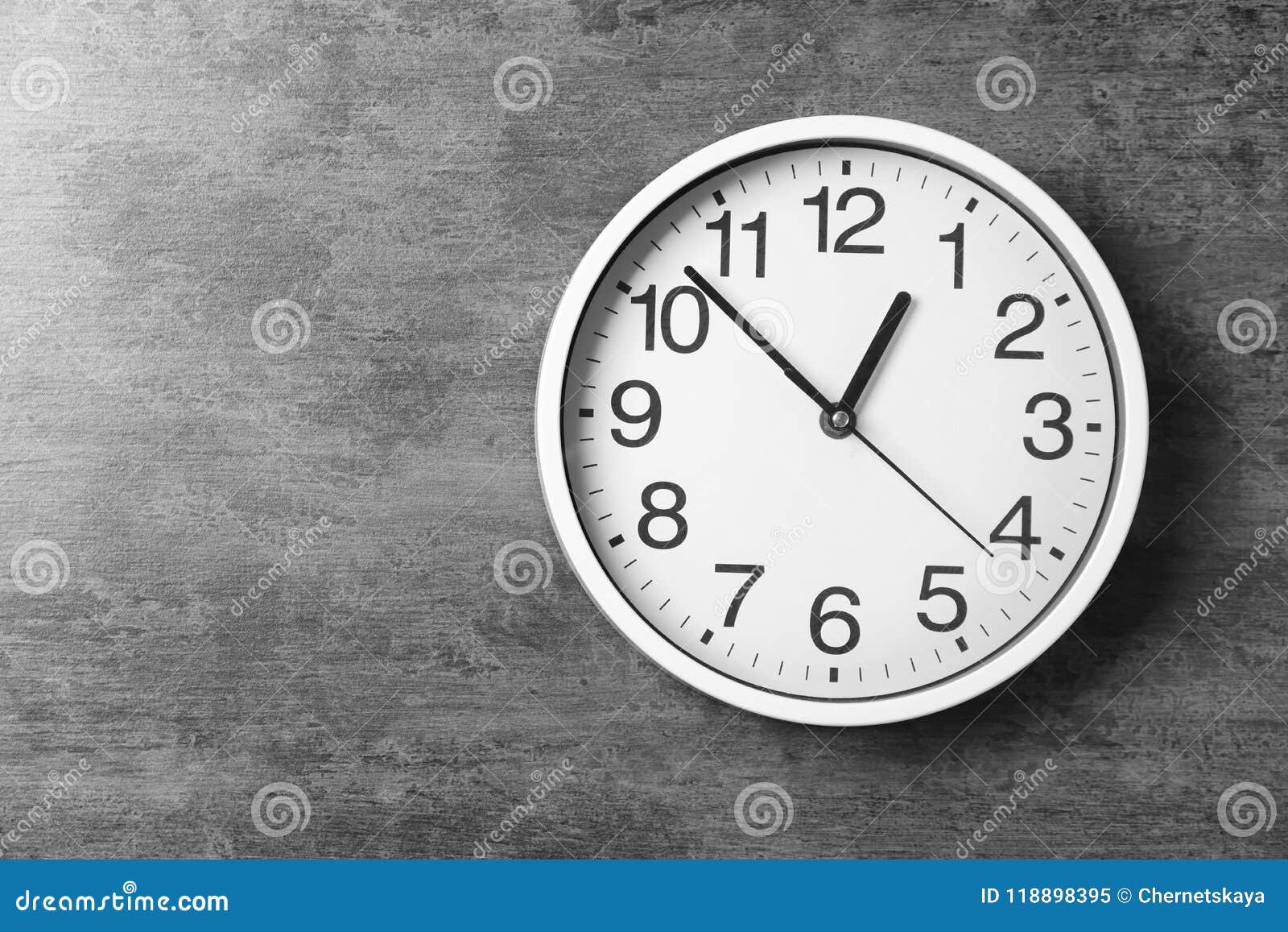 Clock on Grey Background, Top View. Time Management Stock Image - Image ...