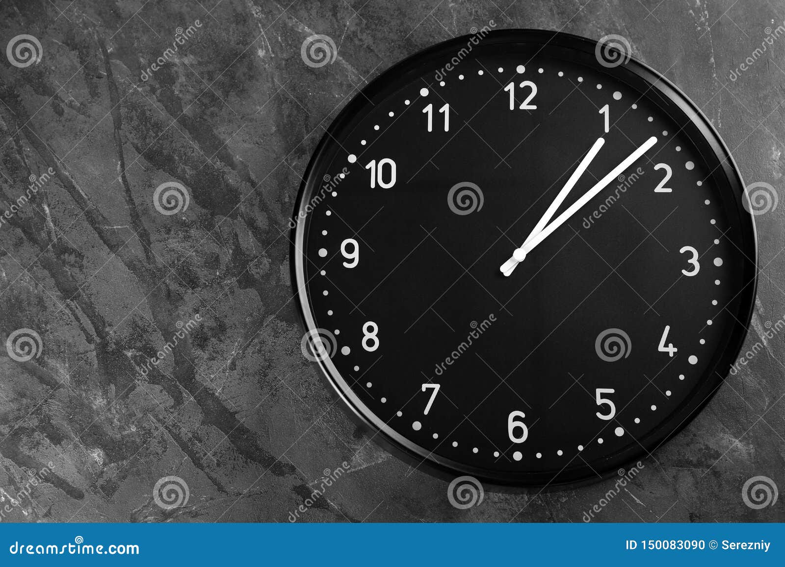 Clock on Grey Textured Background. Time Management Concept Stock Photo ...