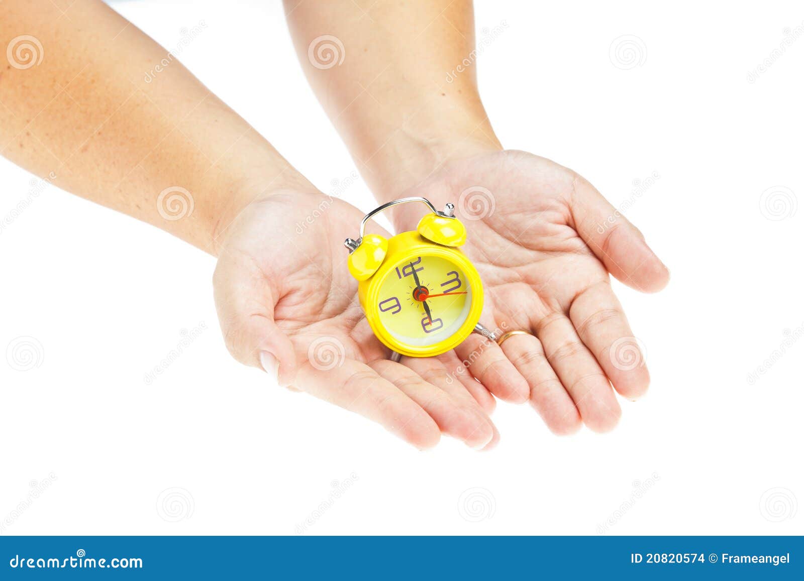 Clock on Hand As Time Management Stock Photo - Image of business, book ...