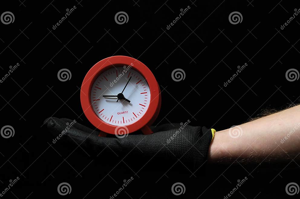 Clock and an Hand stock image. Image of wristwatch, alarm - 34954467