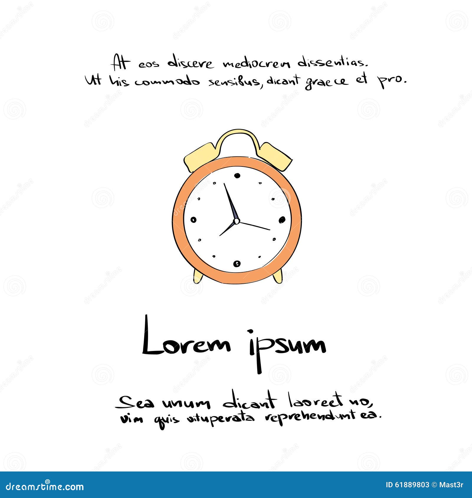 Clock Hand Draw Color Vector Stock Vector - Illustration of object ...