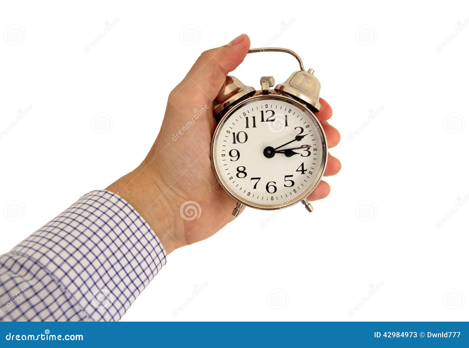 Clock in hand isolated stock image. Image of number, alert - 42984973