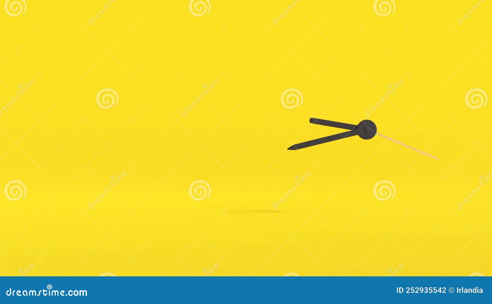 Clock Hands Empty Dial Yellow Background Stock Illustration ...
