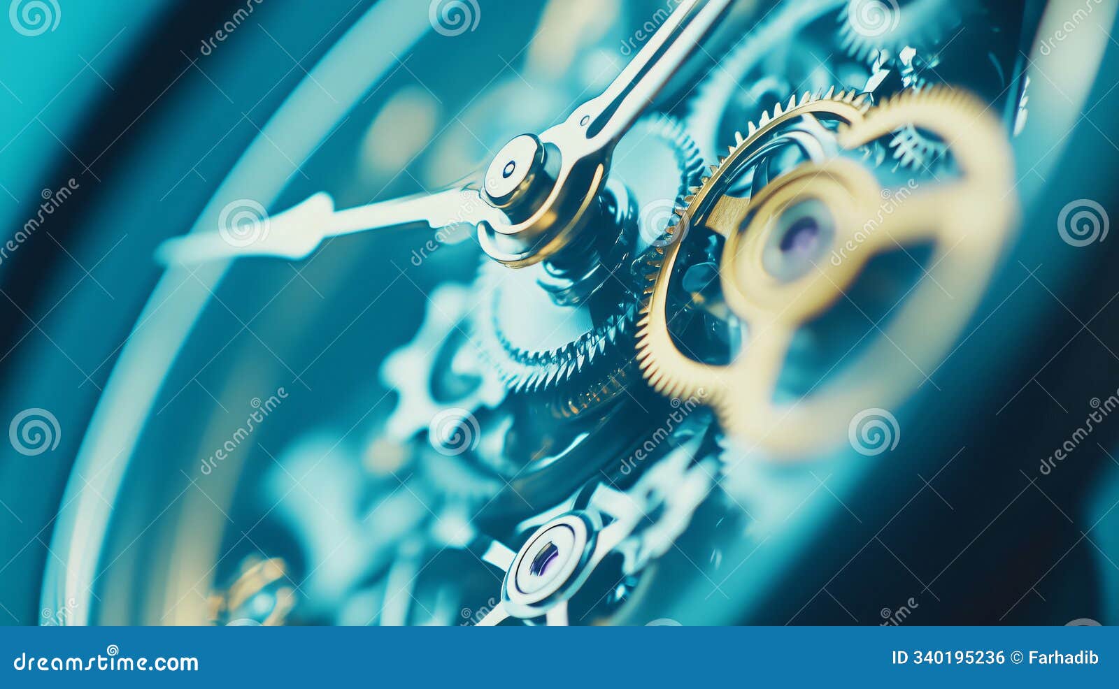 Clock Mechanism Showing Clockwork Gears Operating in Synchronicity ...