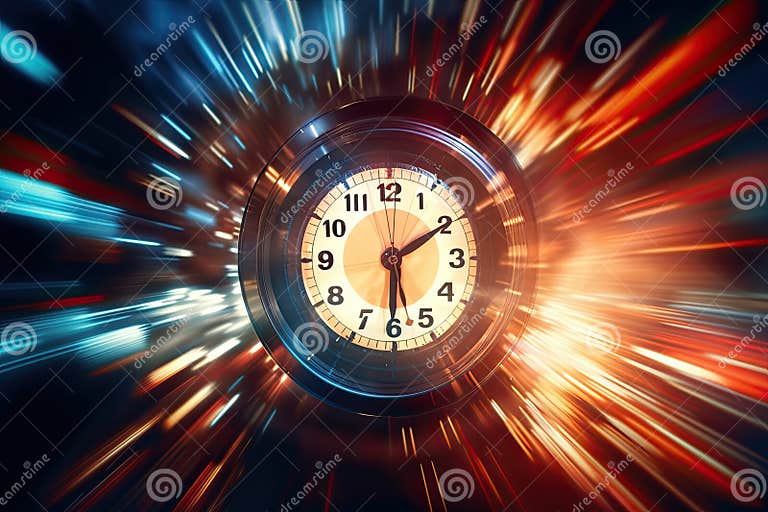Clock Hands Moving Fast, Blurred by the Quick Motion, Passing Time ...