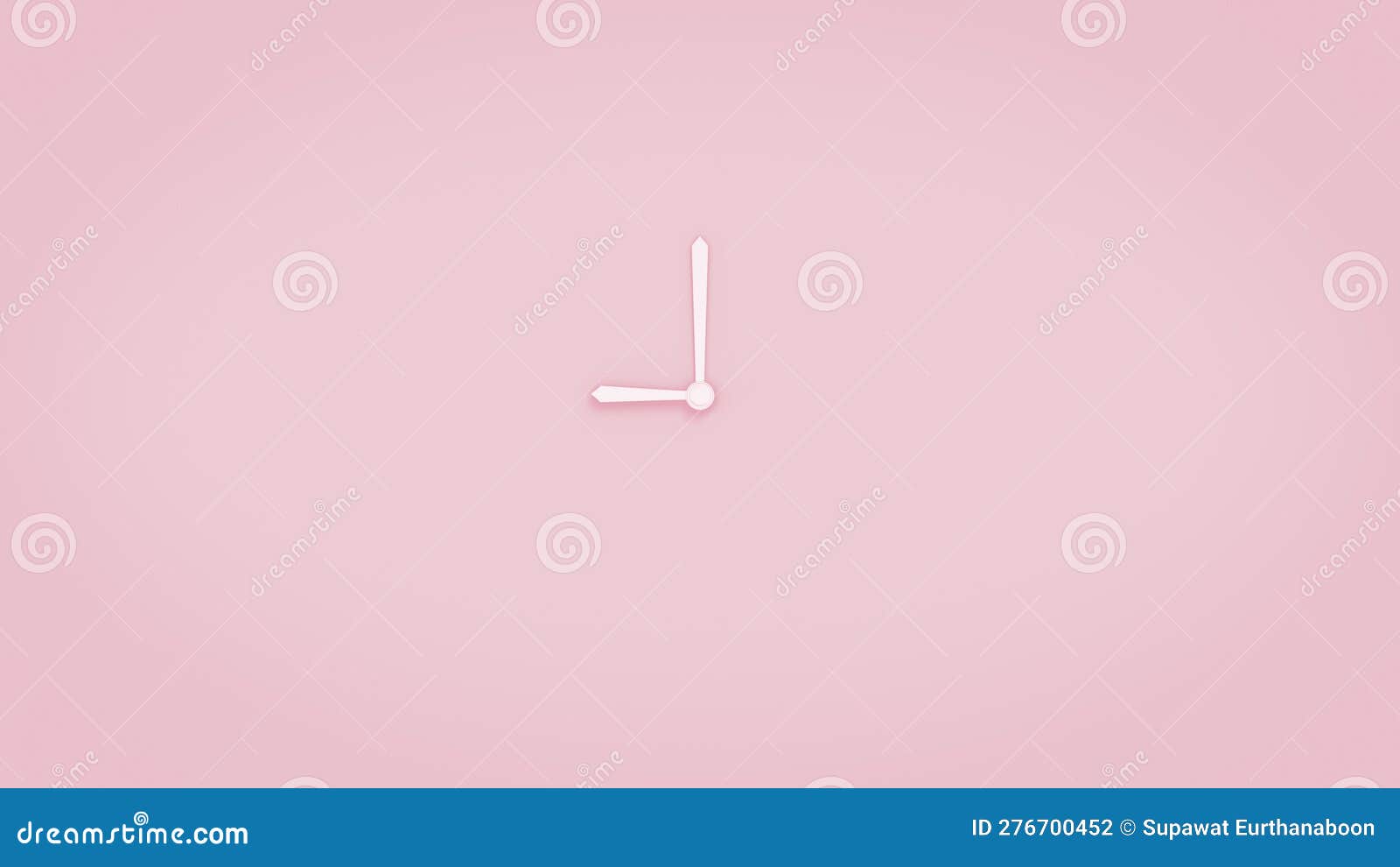 Clock Hands on Pastel Pink Painted Wall. Minimal Time Concept Stock ...