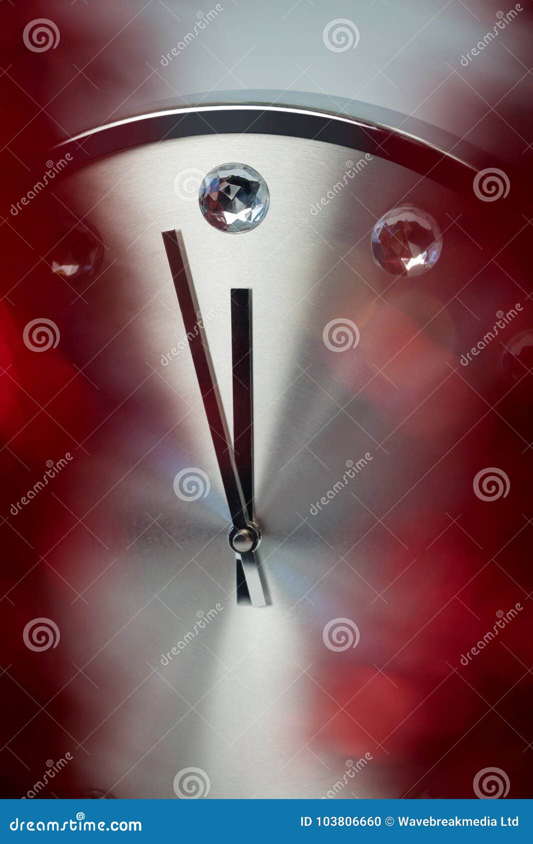 Clock Hands Reaching 12 Clock Midnight Stock Photo - Image of beginning ...
