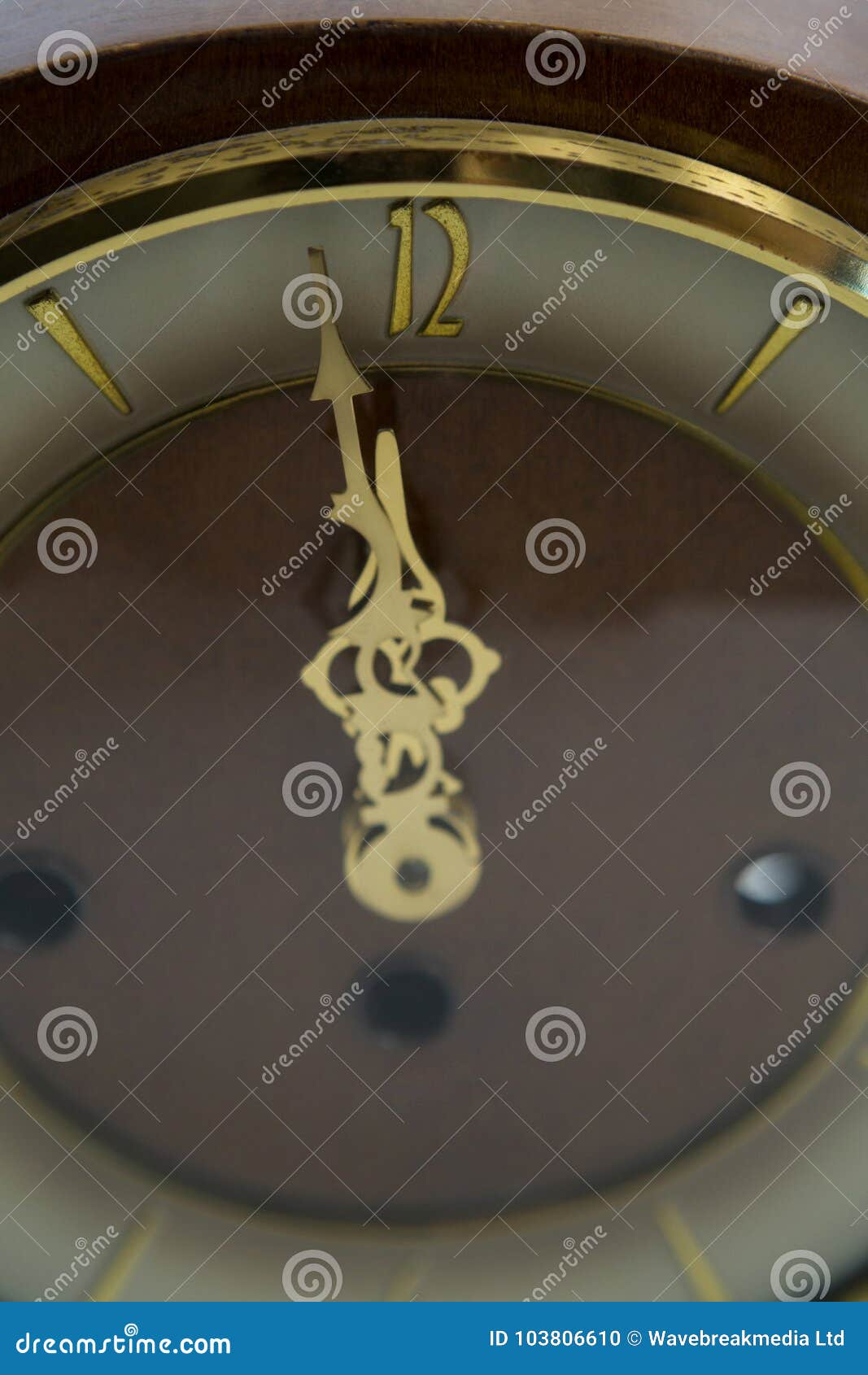 Clock Hands Reaching 12 Clock Midnight Stock Photo - Image of hand ...