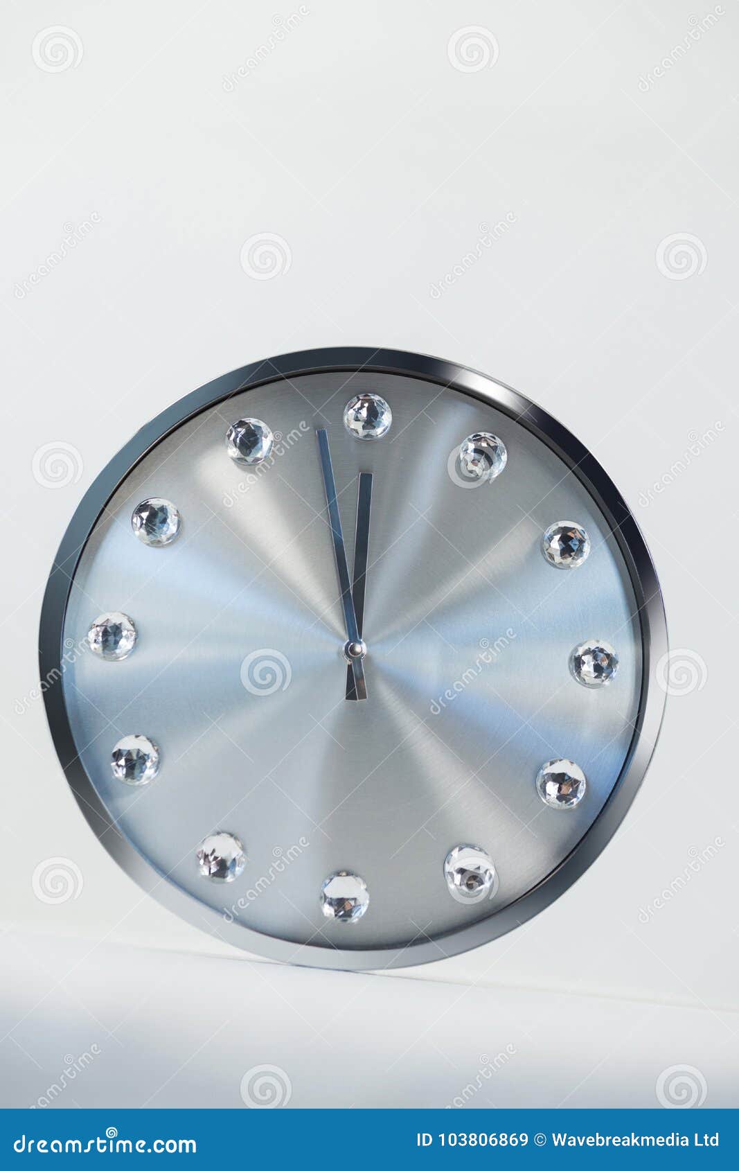 Clock Hands Reaching 12 Clock Midnight Stock Image - Image of table ...