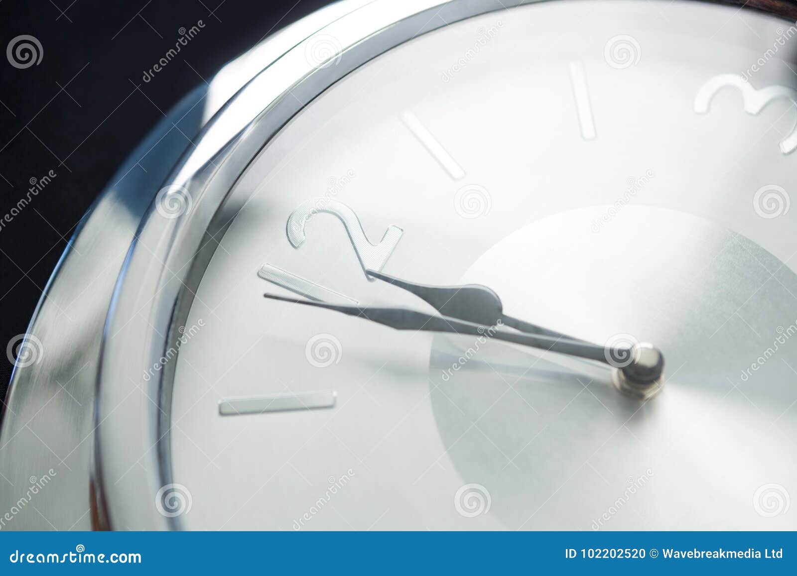 Clock Hands Reaching 12 Clock Midnight Stock Photo - Image of indoors ...
