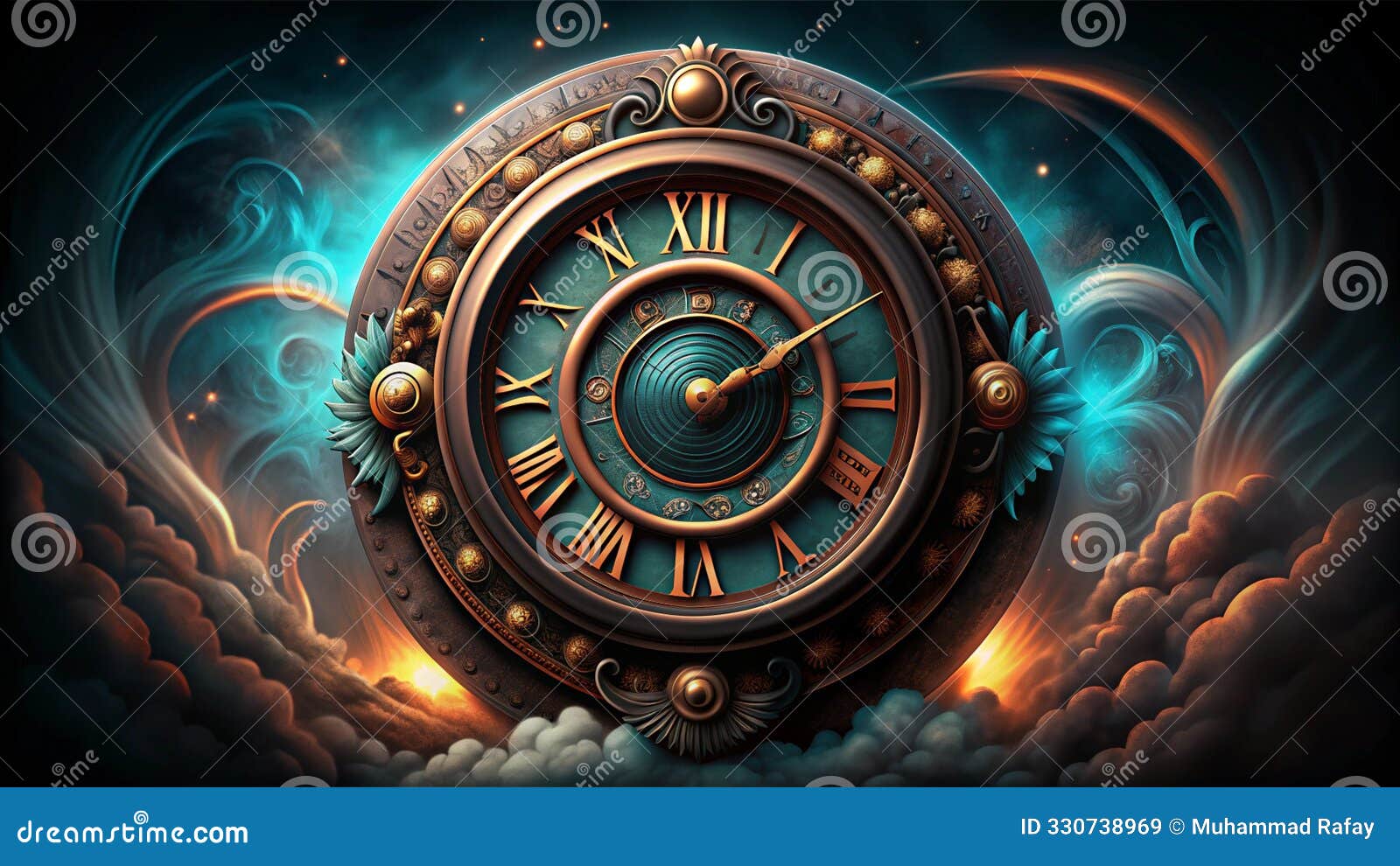 Clock Hands Stretching into Distance. Time Concept Stock Illustration ...