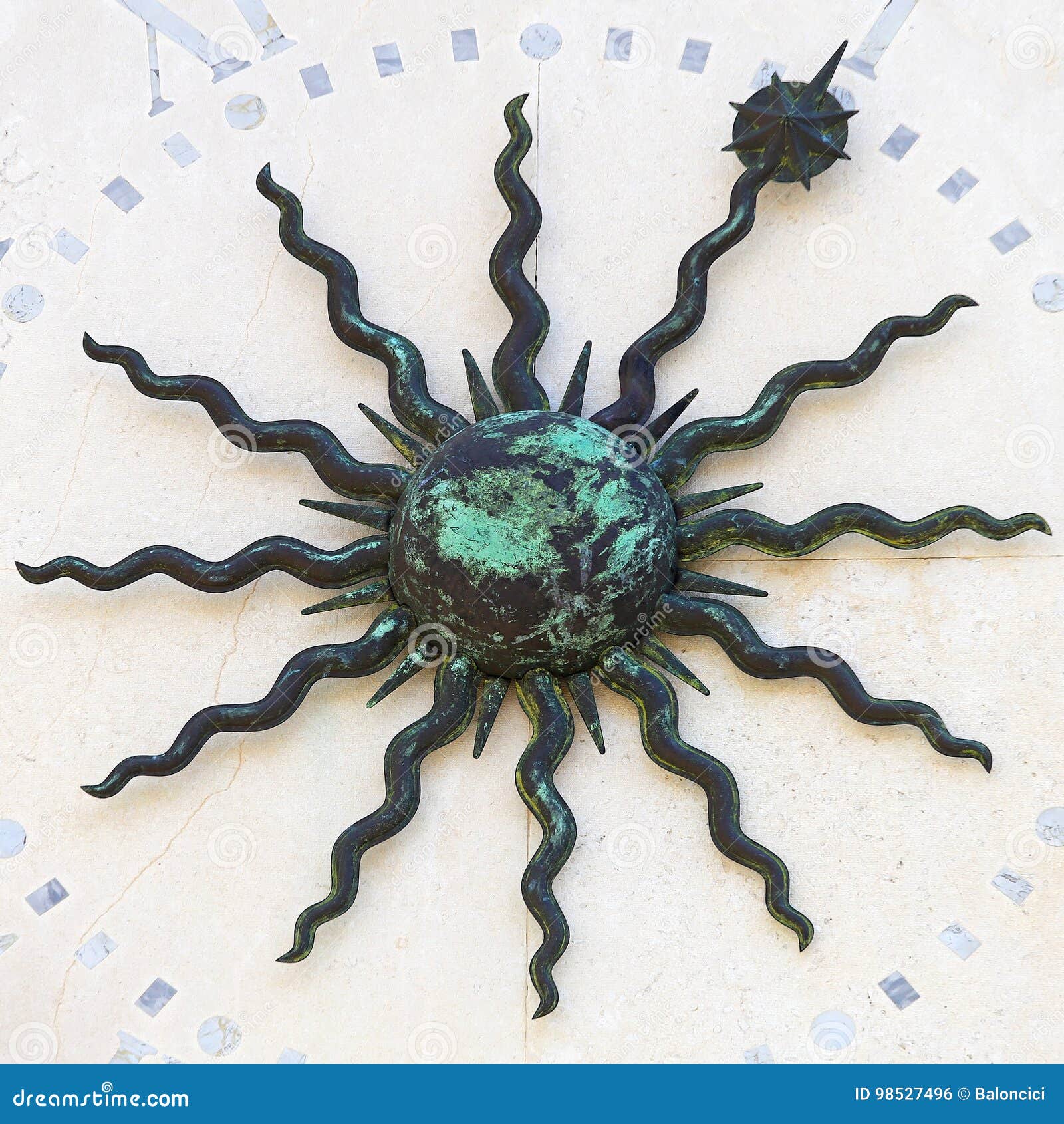 Clock hands stock photo. Image of numerals, ancient, sunray - 98527496