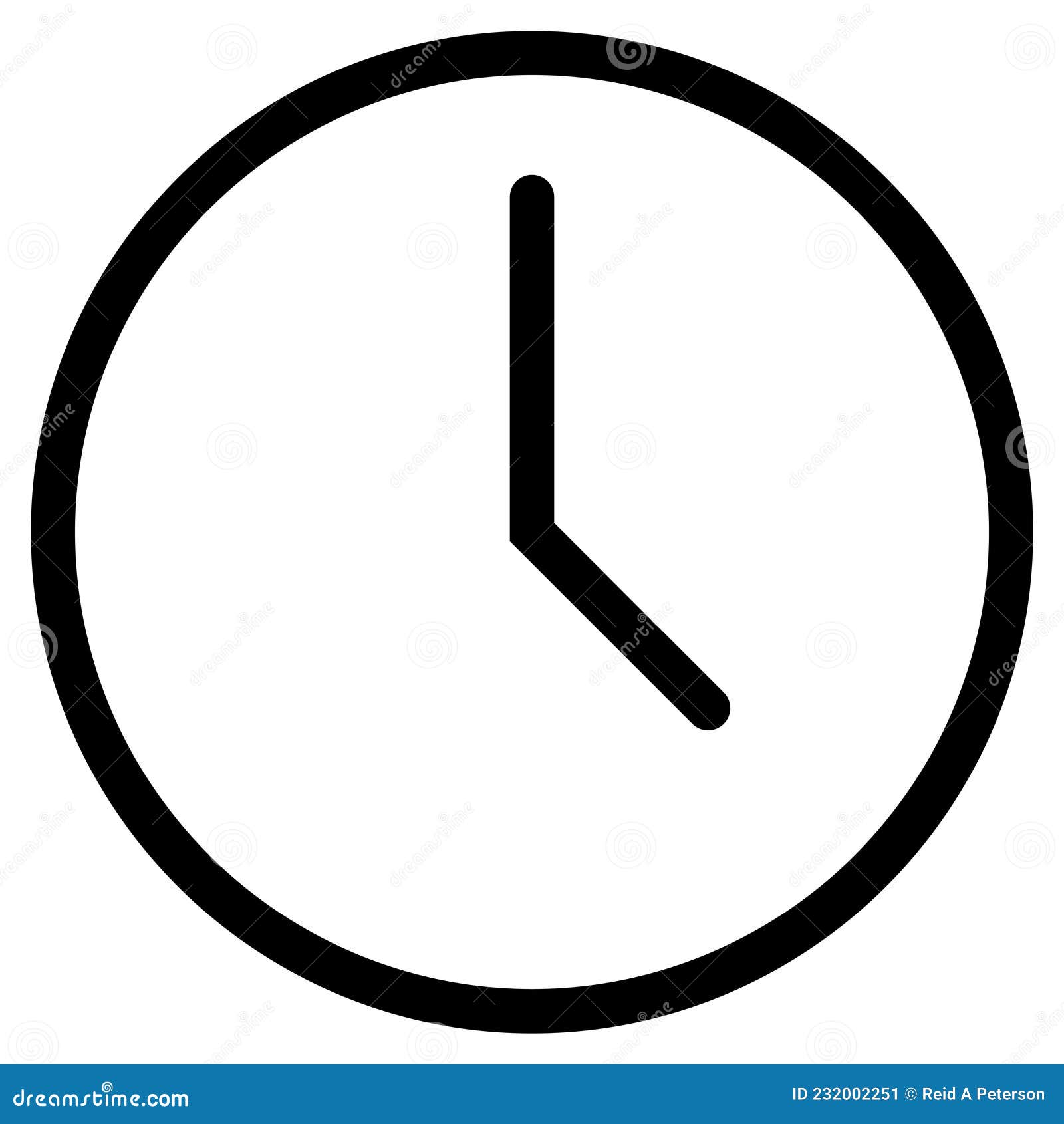 Clock Hands Time Hour Minute Simple Icon Black Stock Illustration ...