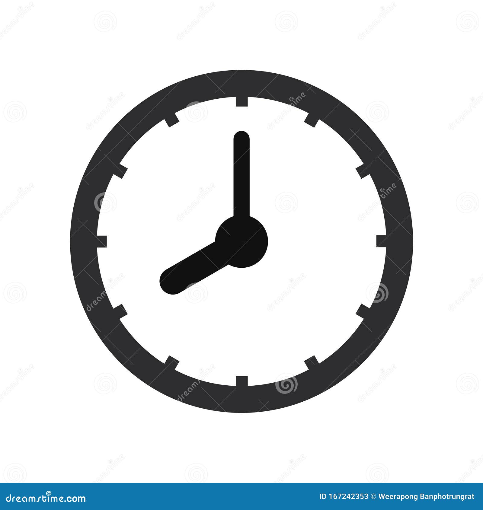 Clock hanging on the wall stock vector. Illustration of year - 167242353