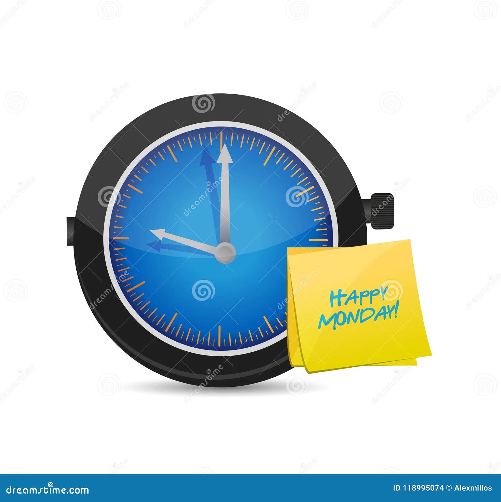 Clock Happy Monday. Vector Illustration. Stock Photography ...