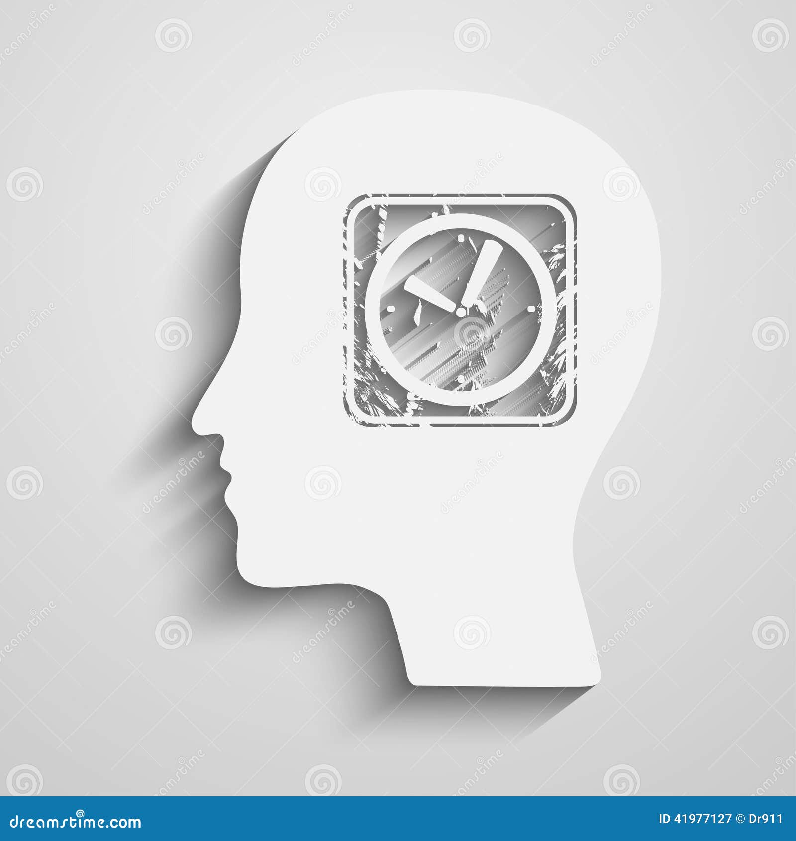 Clock head. stock vector. Illustration of mouth, isolated - 41977127