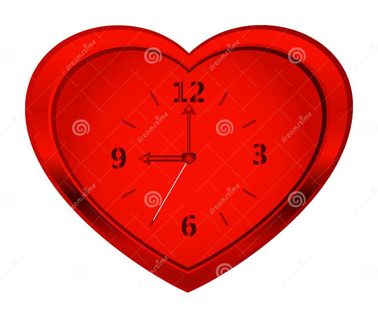 Clock heart stock vector. Illustration of graphic, numeral - 17966557