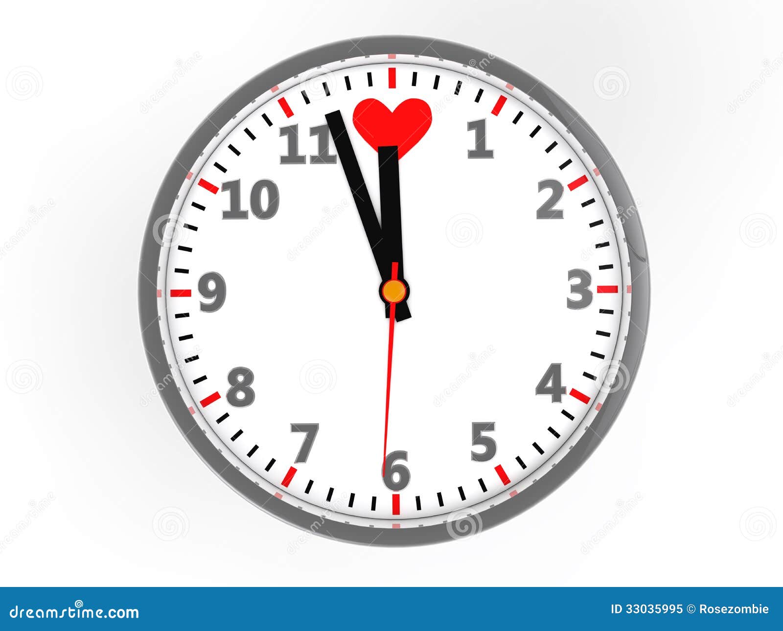Clock with Heart Shaped stock illustration. Illustration of isolated ...