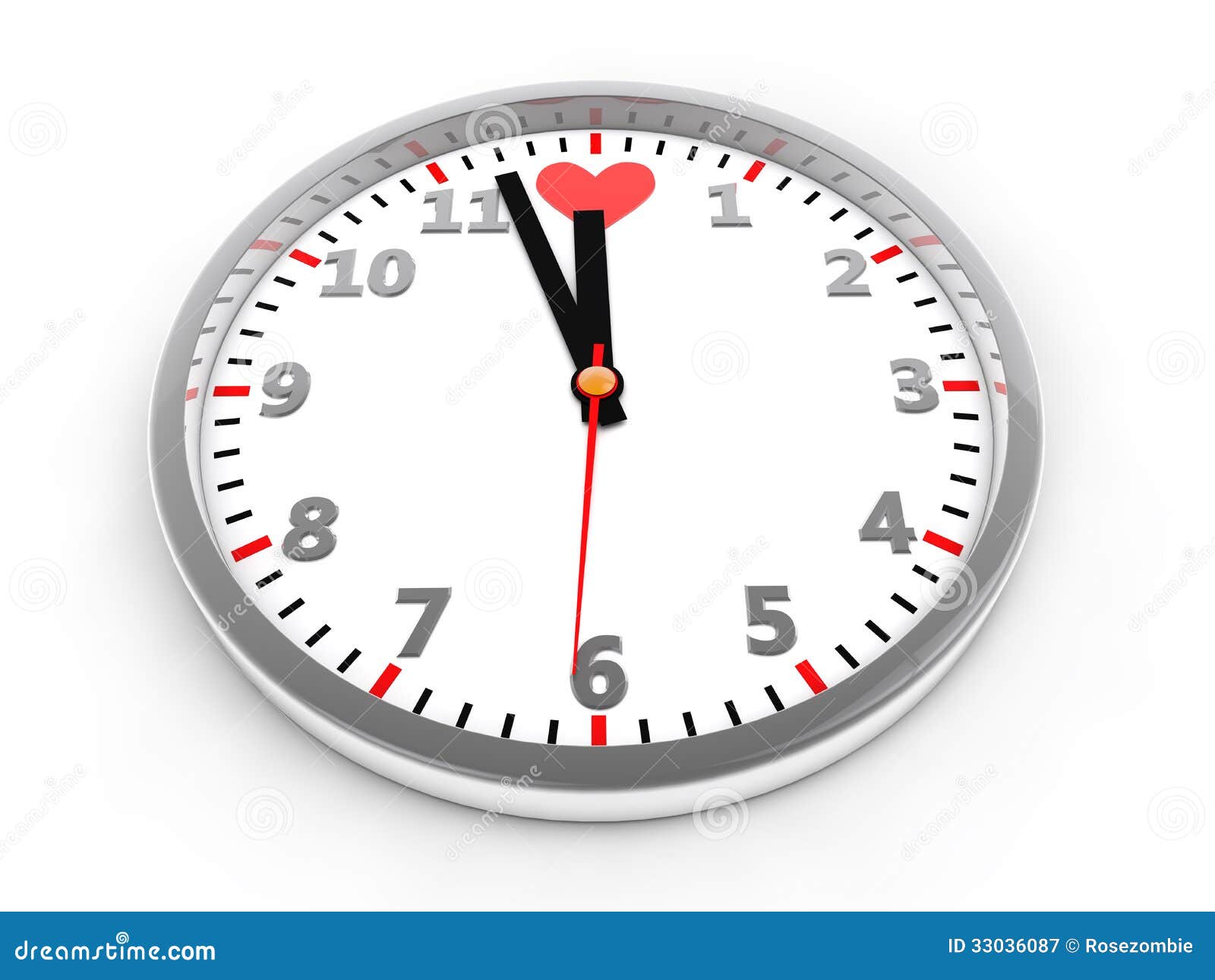 Clock with Heart Shaped stock illustration. Illustration of event ...