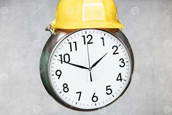 Clock in the Helmet, Protection of Time Stock Photo - Image of meaning ...