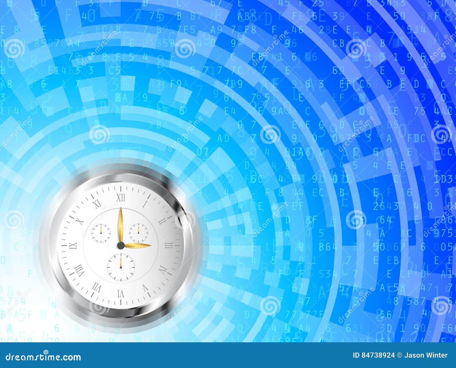Clock High Tech Background stock vector. Illustration of watch - 84738924