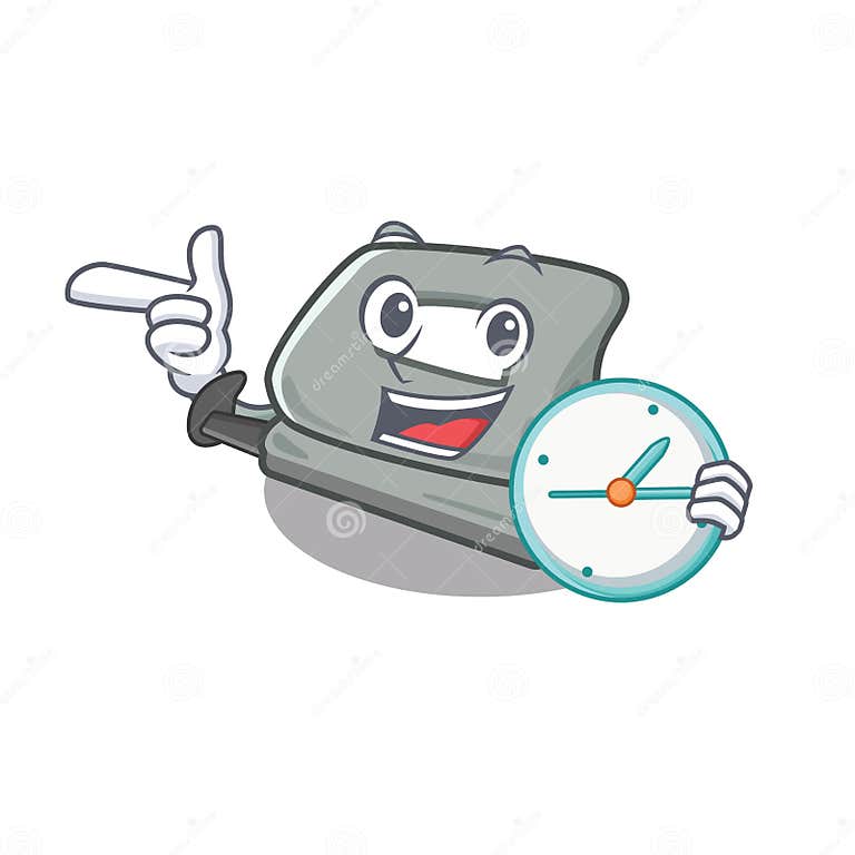 With Clock Hole Puncher Isolated in the Character Stock Vector ...