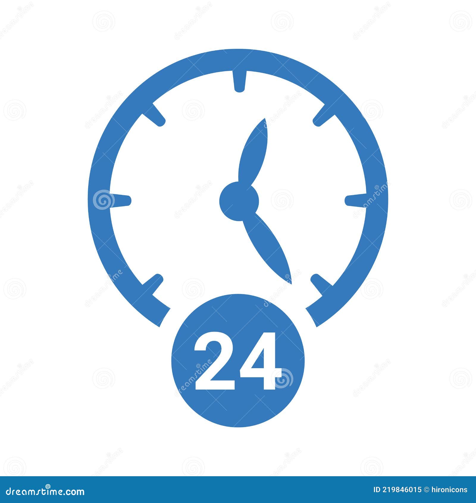 Clock, 24 Hour Activity Icon. Blue Color Variant Stock Vector ...