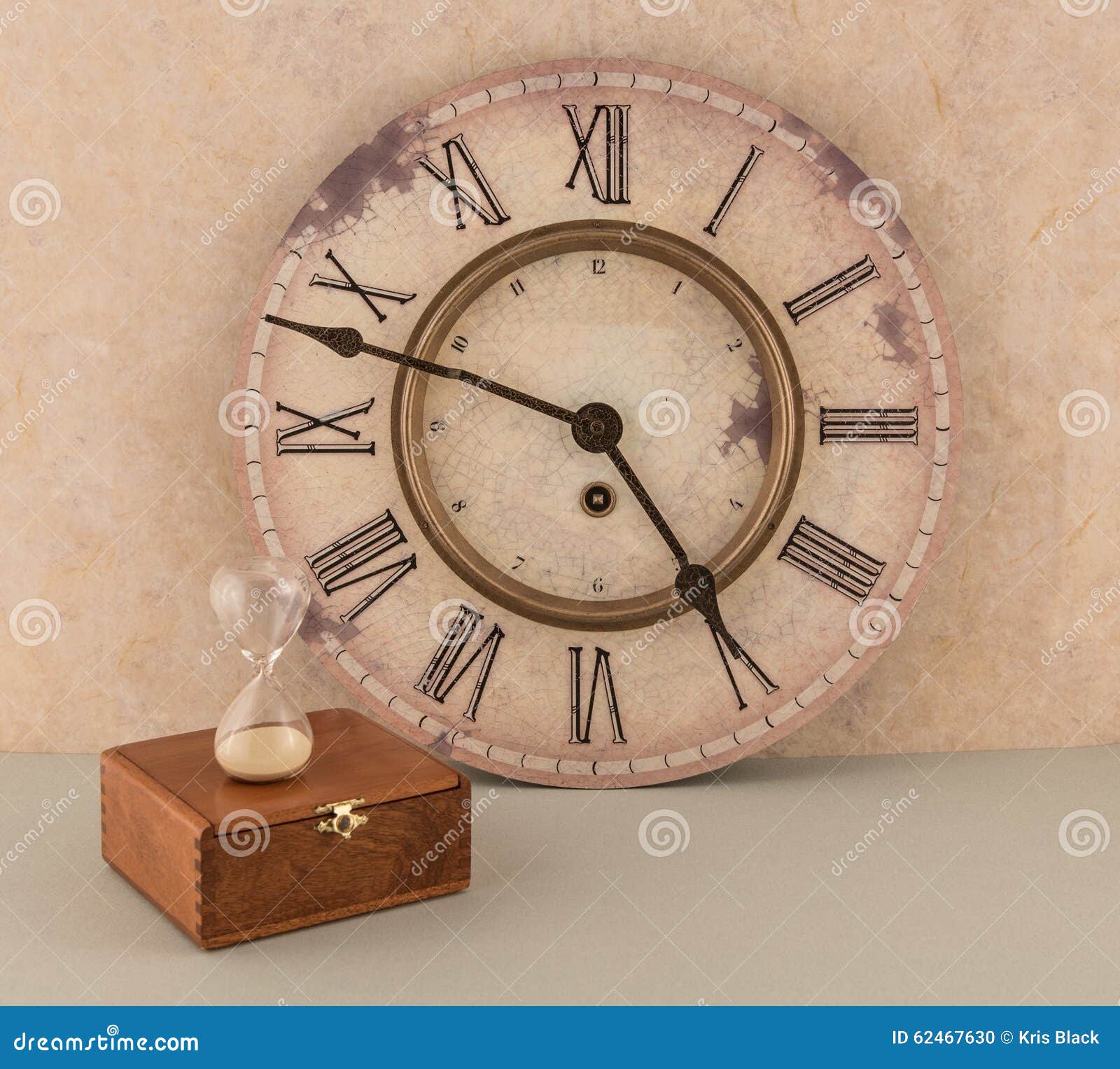 Clock and Hourglass stock photo. Image of glass, passing - 62467630