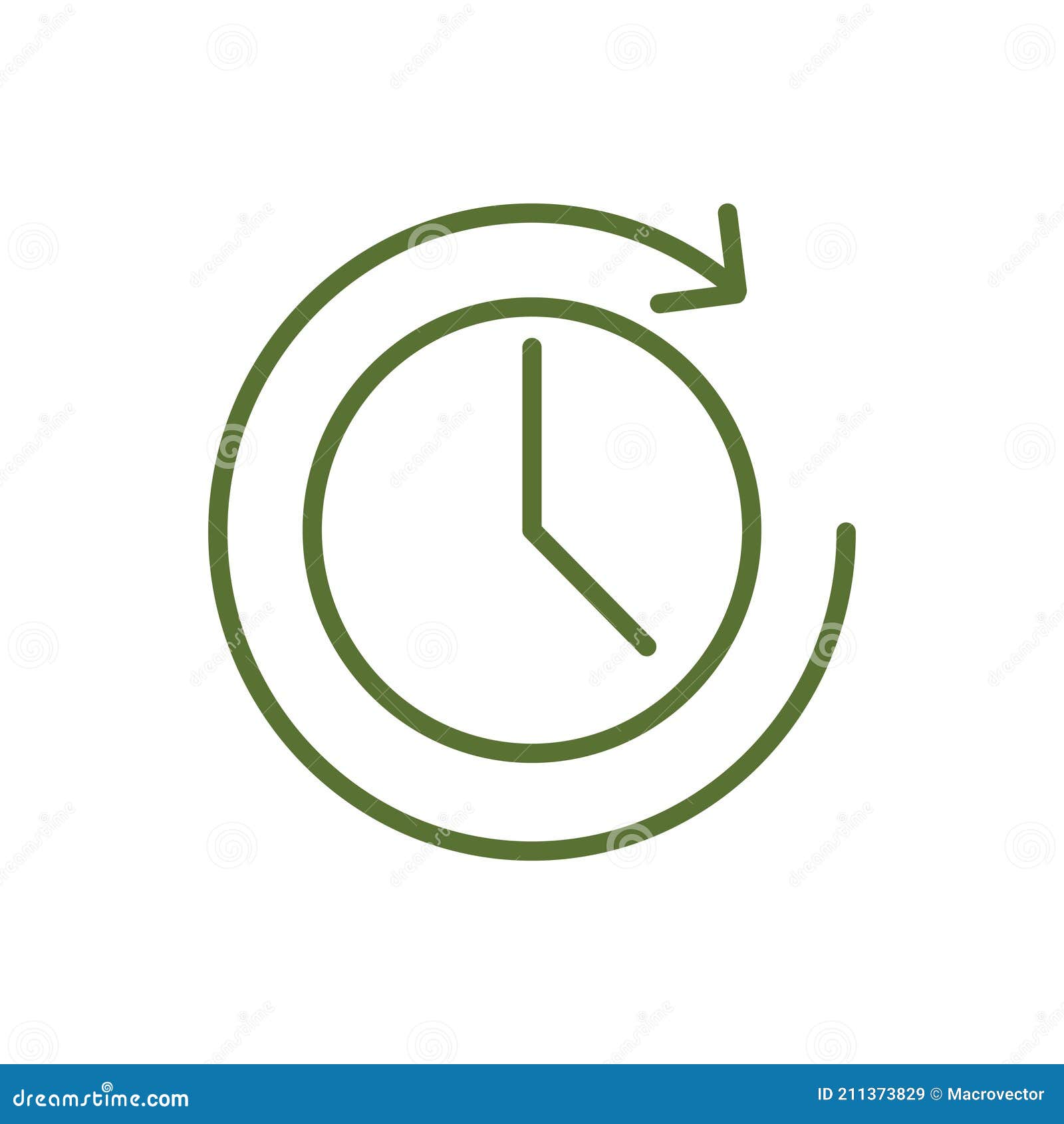 Simple Clock Icon stock vector. Illustration of icon - 211373829
