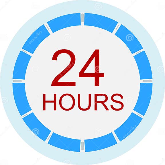 Clock. 24 Hours. Vector Graphics Stock Vector - Illustration of ball ...