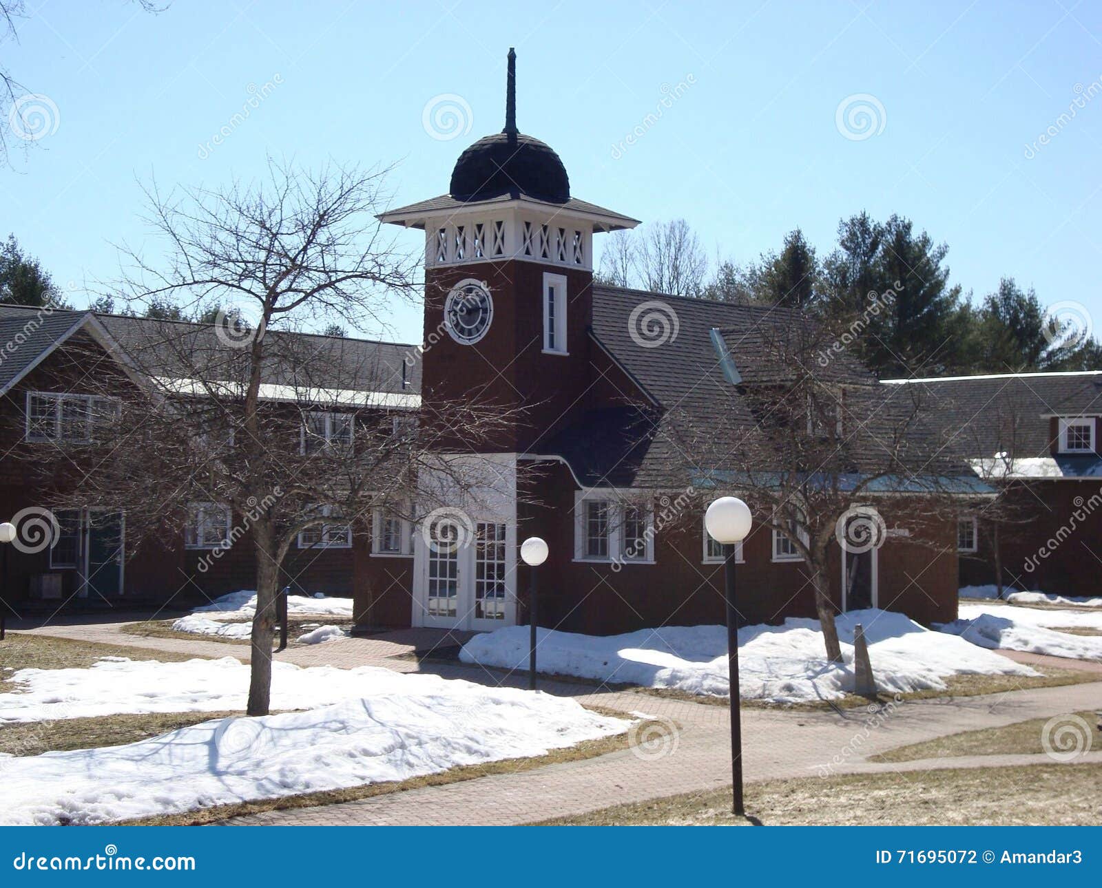 Clock house stock photo. Image of clockhouse, snow, tower - 71695072