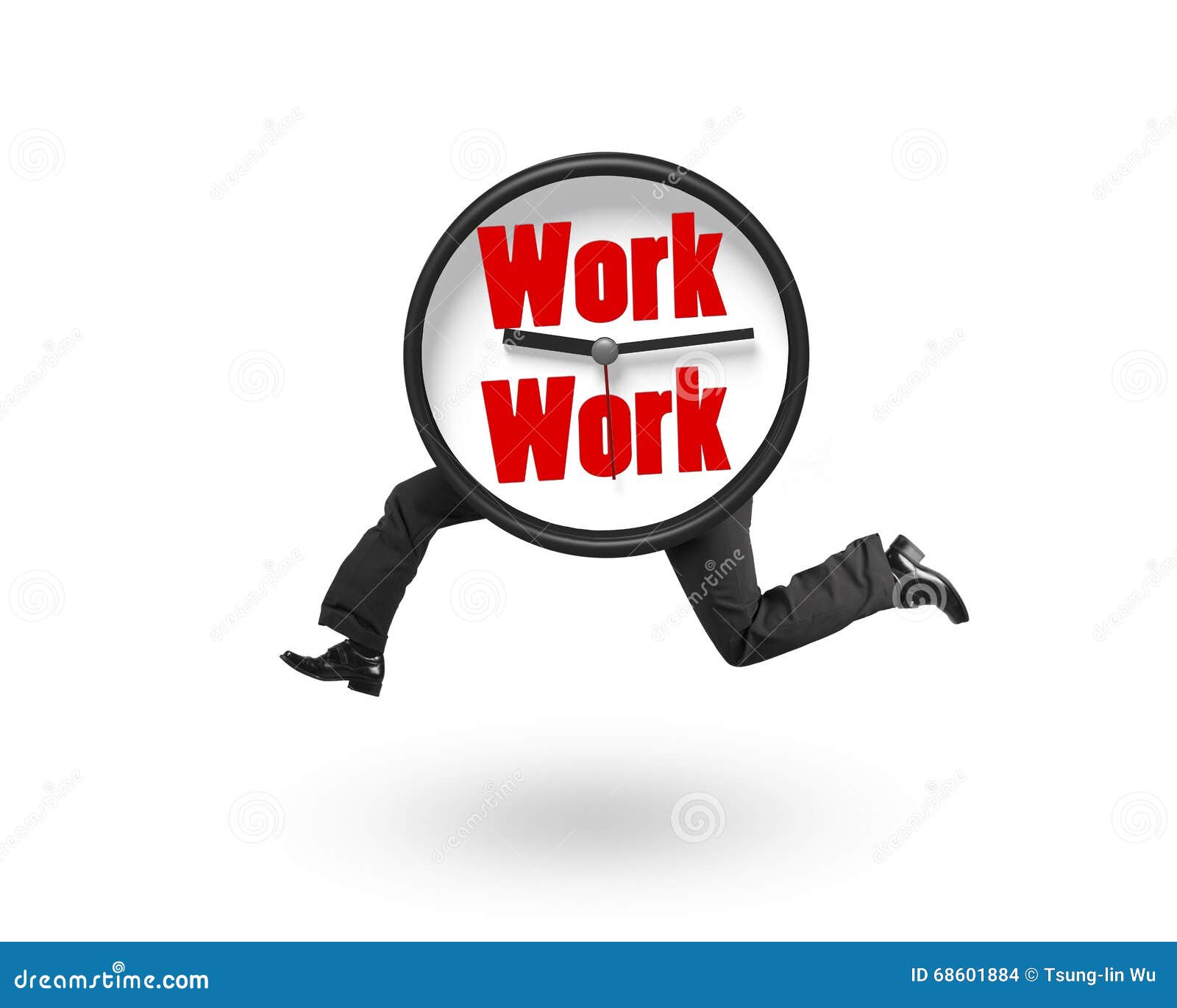 Clock with Human Legs Running Stock Photo - Image of efficiency, hurry ...
